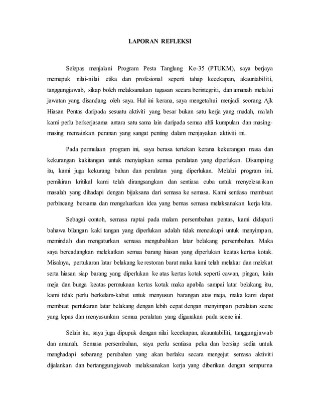 Refleksi etika | DOCX