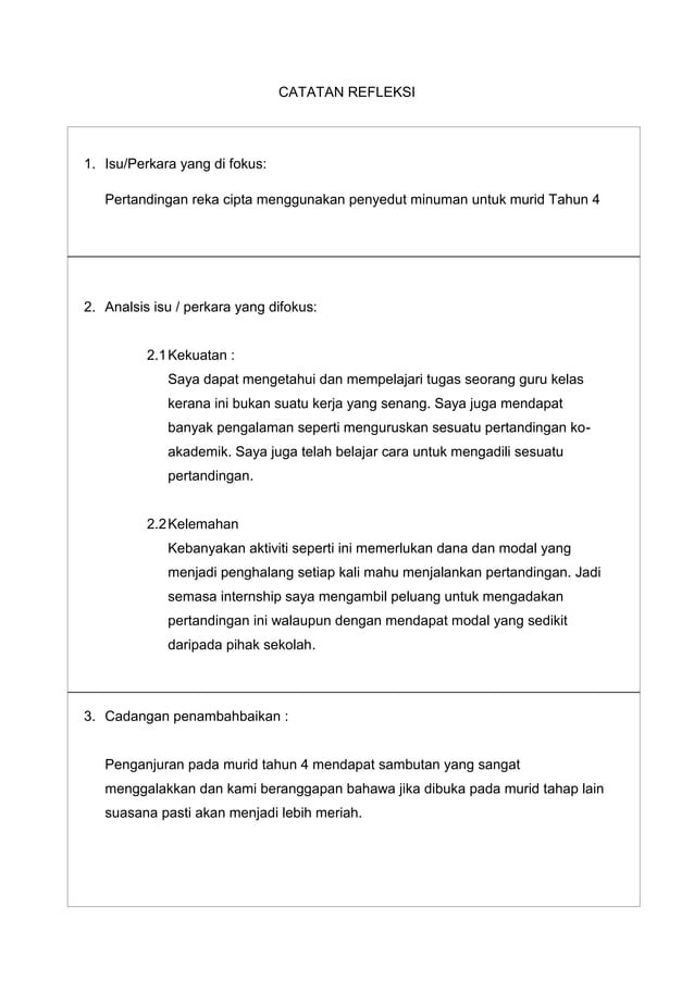 Refleksi internship | DOCX