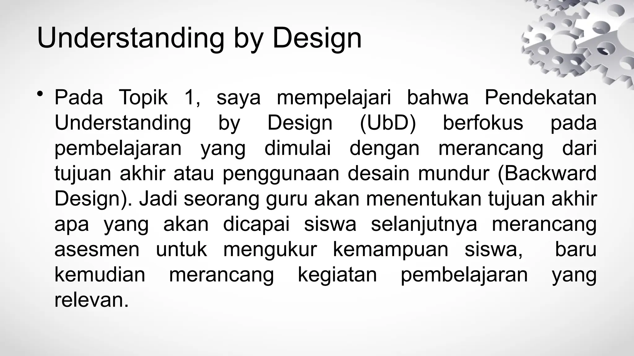 Refleksi Modul 1 understanding by design | PPTX