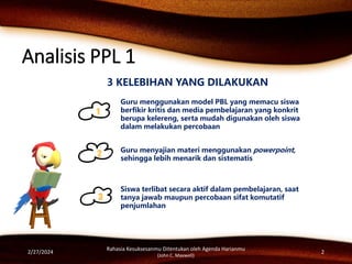 Refleksi PPL 1 sebagai kegiatan refleksi PPL 1 PPG | PPT
