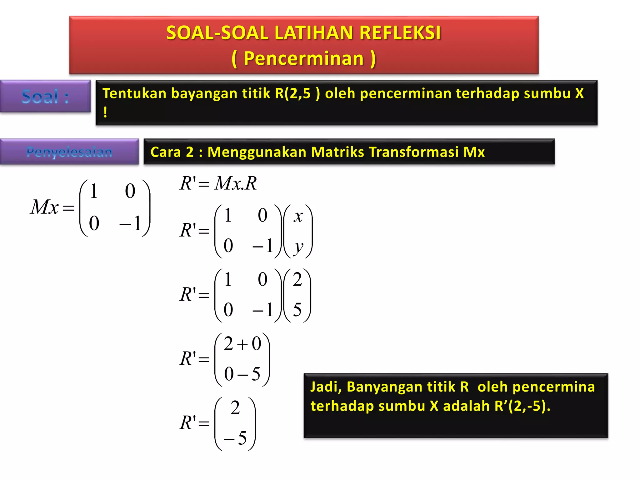 Refleksi transformasi geometri | PPTX