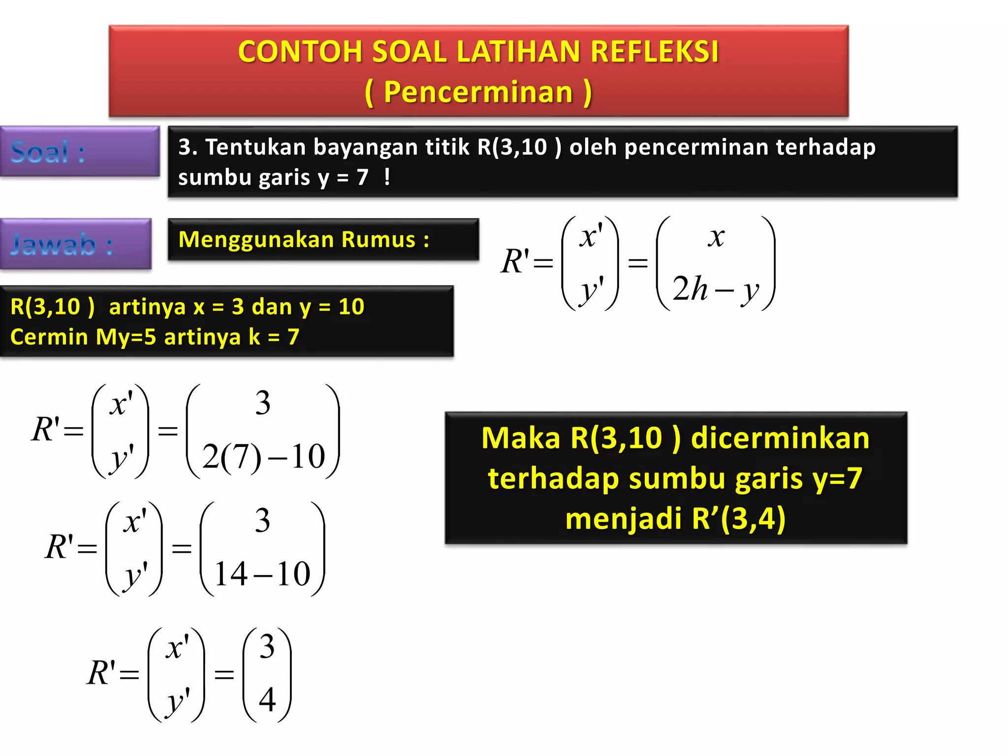 Refleksi transformasi geometri | PPTX