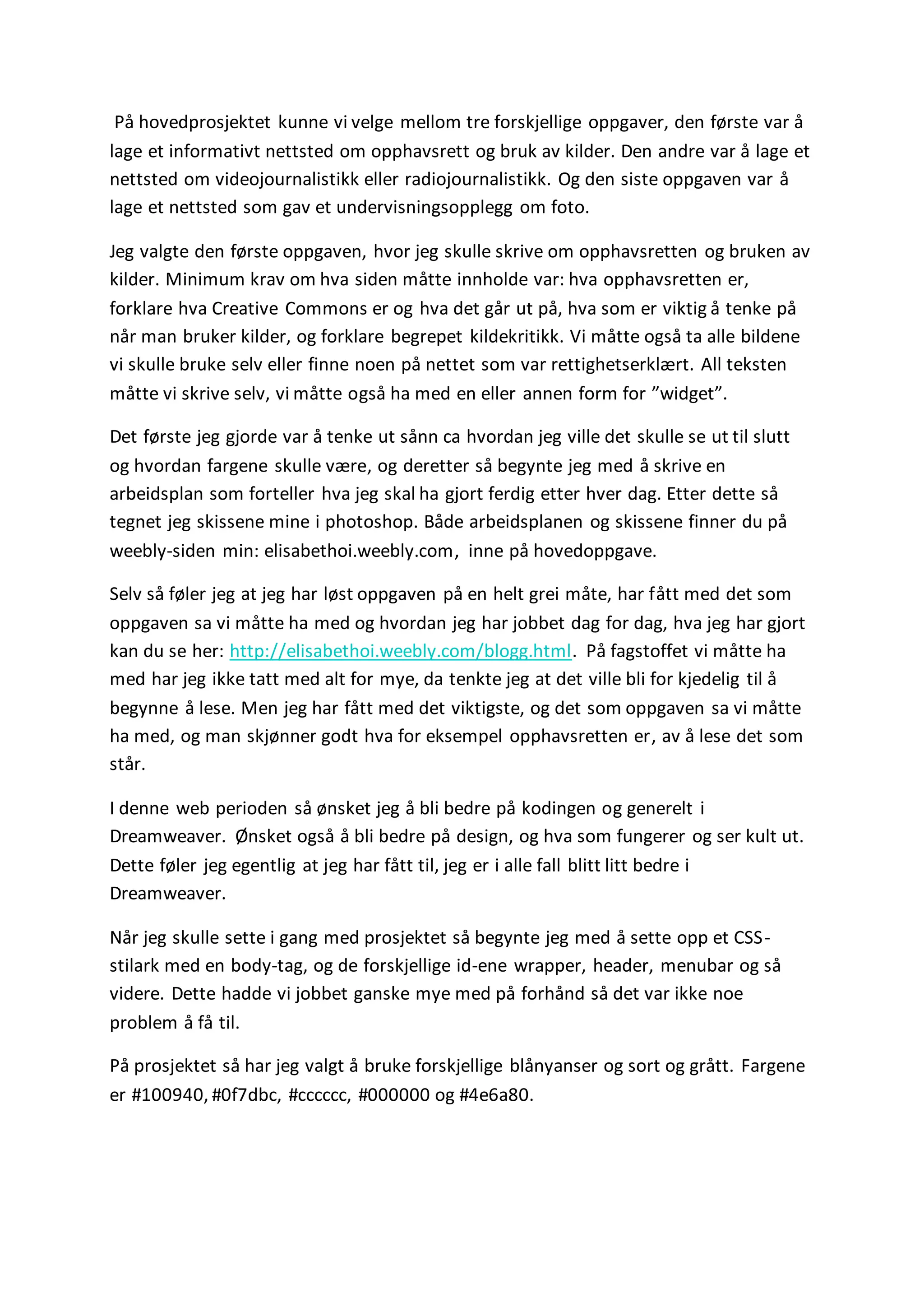 Refleksjonsnotatet web 09.11.10