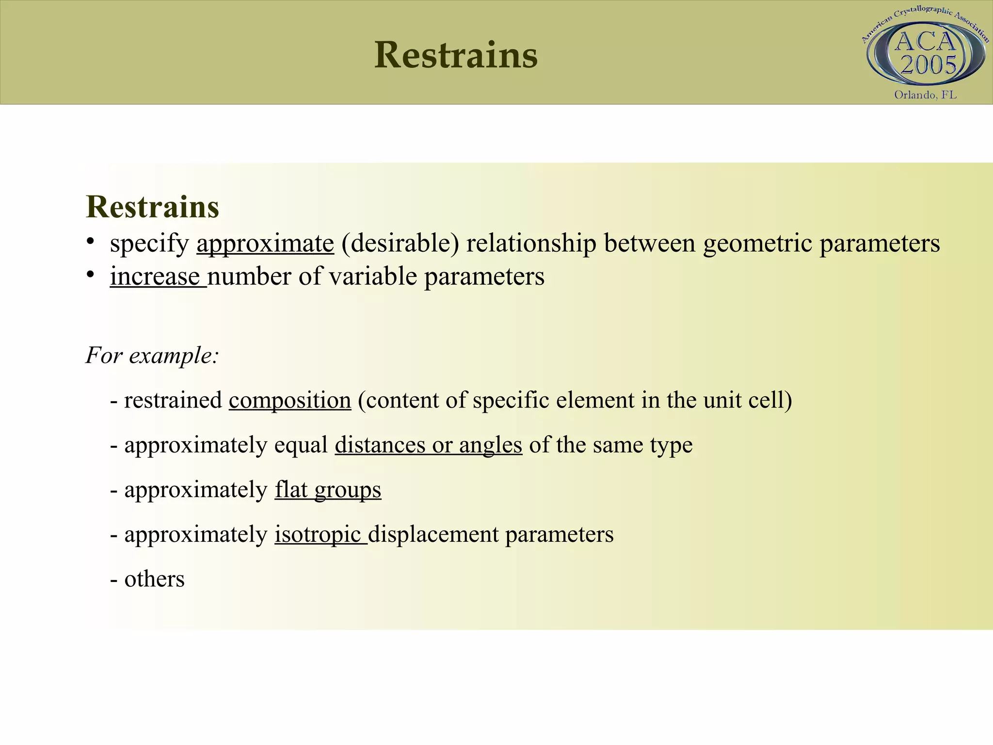 Restrained refinement using Reflex | PPT