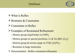 Restrained refinement using Reflex | PPT