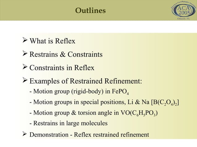 Restrained refinement using Reflex | PPT