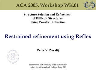 Restrained refinement using Reflex | PPT