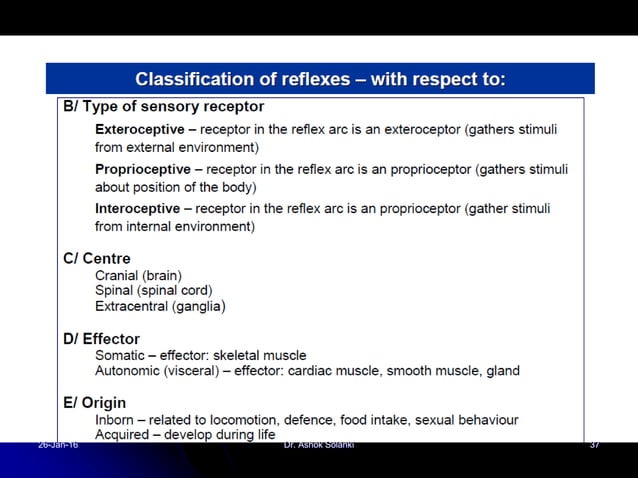 reflexes, clasifications, and functions. | PPTX