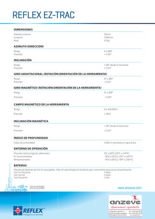 Catálogo REFLEX EZ TRAC en español por Anzeve | PDF