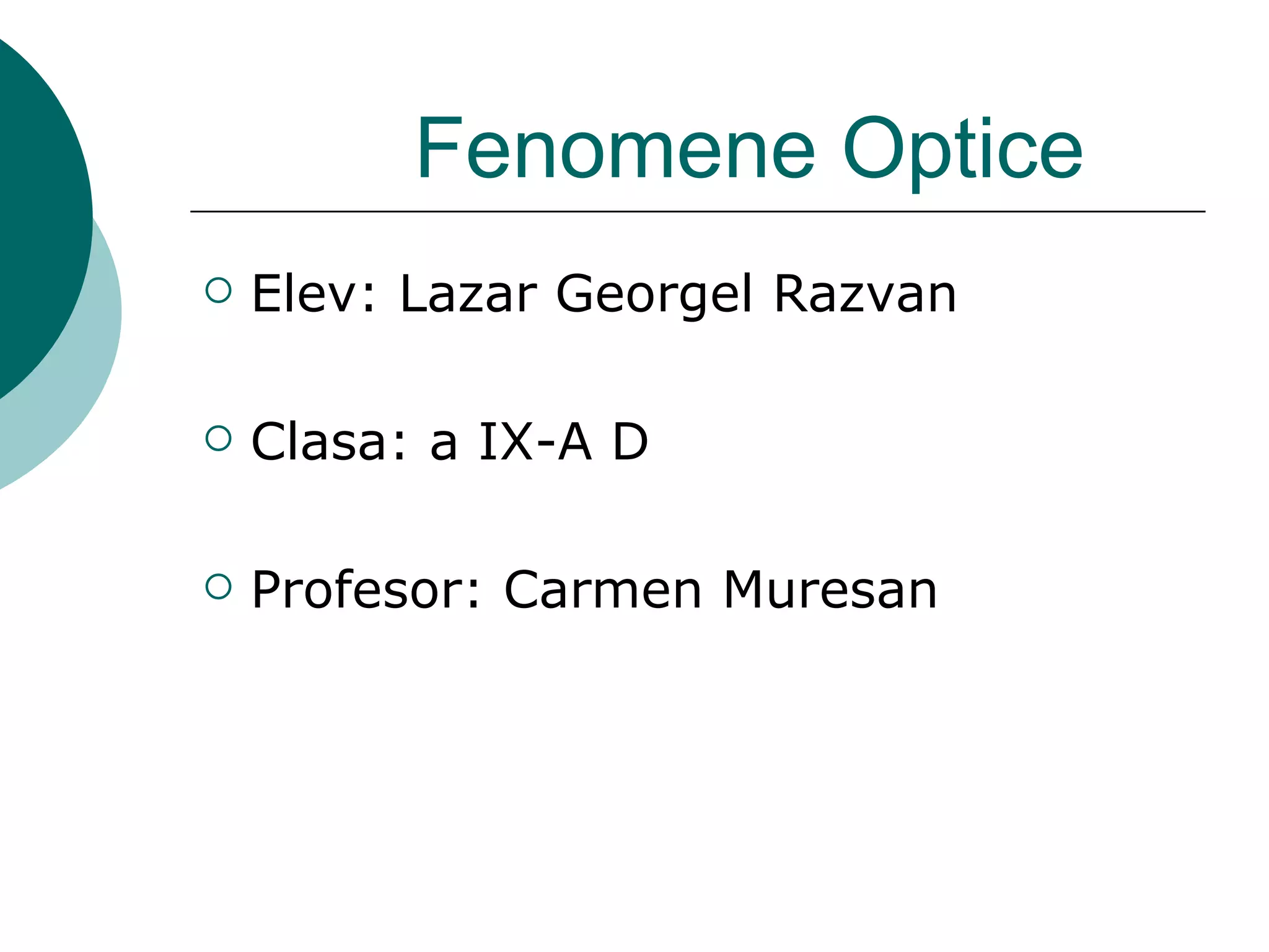 Reflexia luminii | PPT