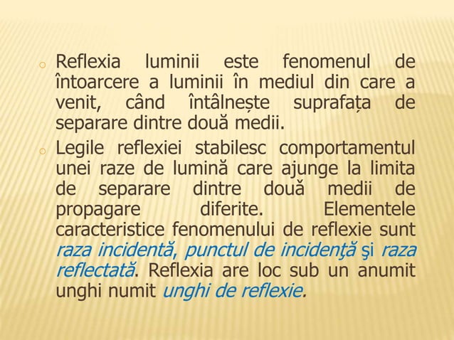Reflexia luminii | PPT