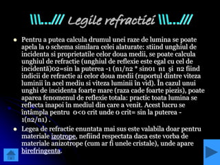 Reflexia si refractia luminii | PPTX