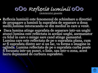 Reflexia si refractia luminii | PPTX