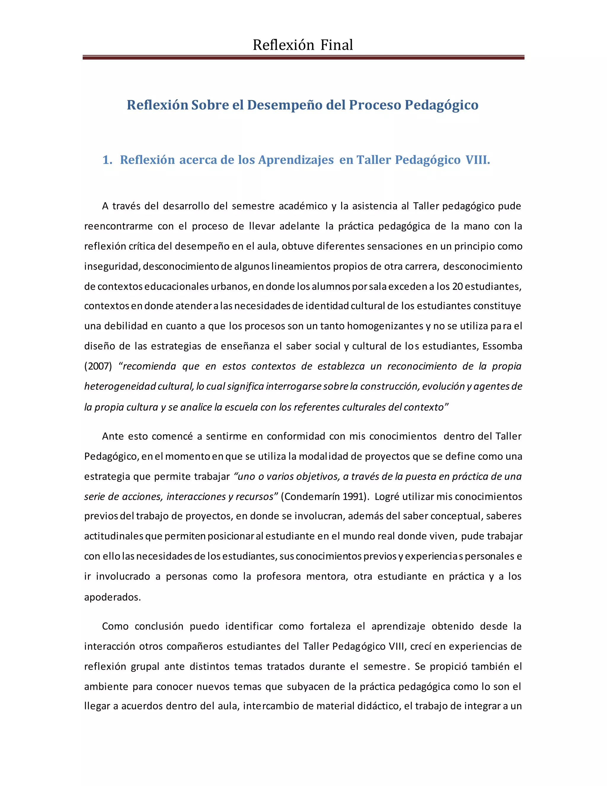 Reflexión final de finales | DOCX