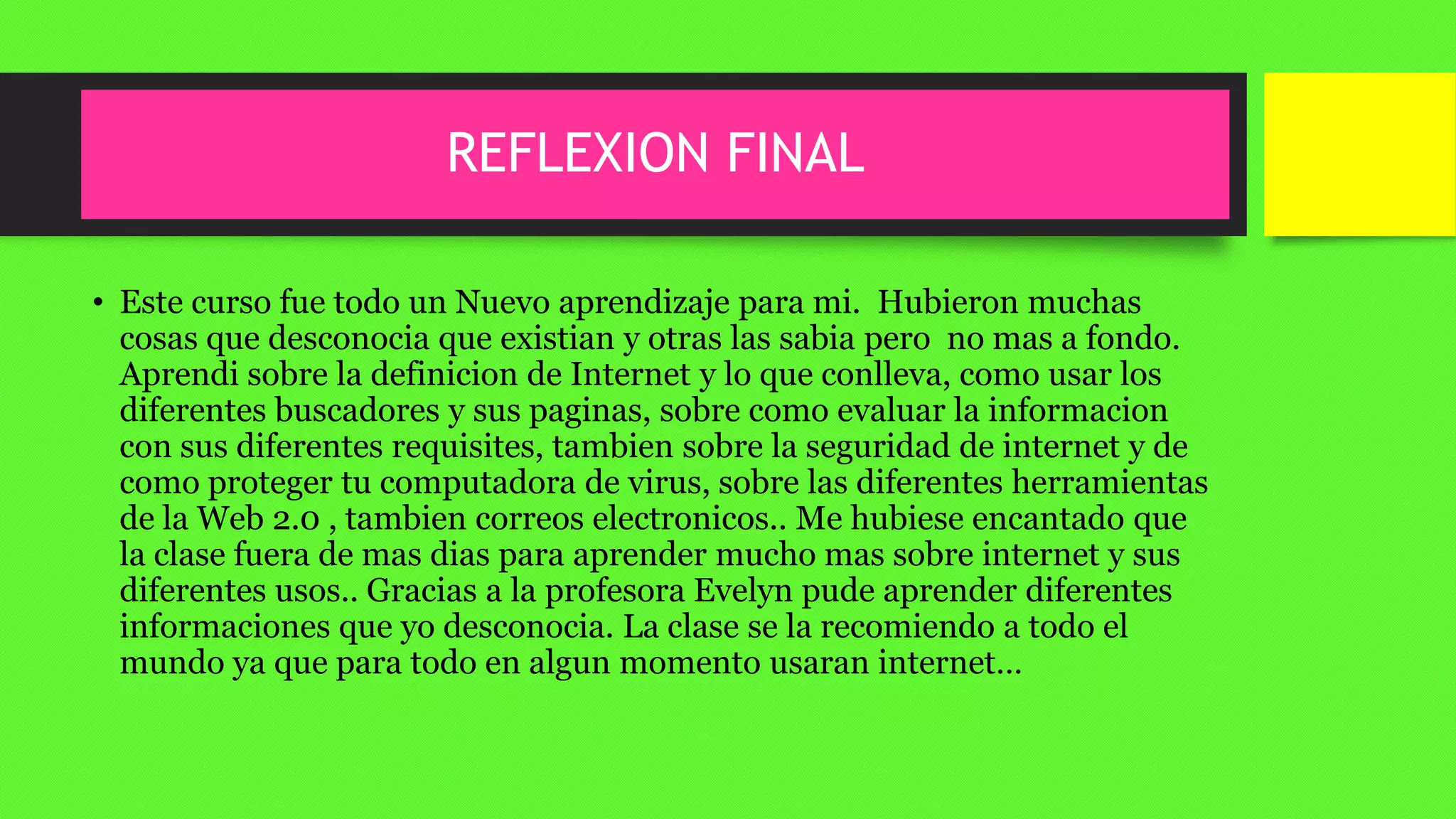 REFLEXION FINAL | PPT