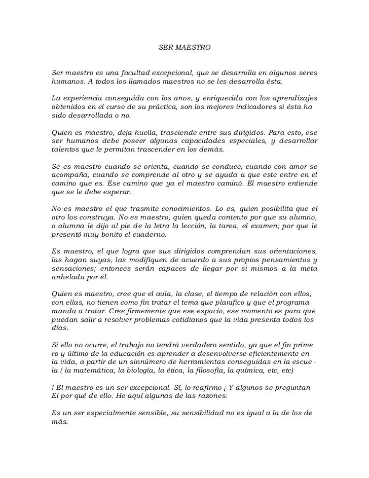 Reflexion Ser Maestro