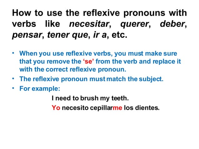 Reflexive Verbs in Spanish | PPT