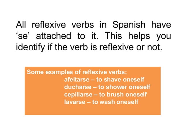 Reflexive Verbs in Spanish | PPT