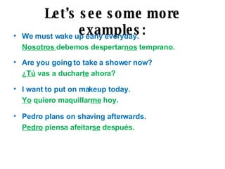 Reflexive Pronouns Chart Spanish