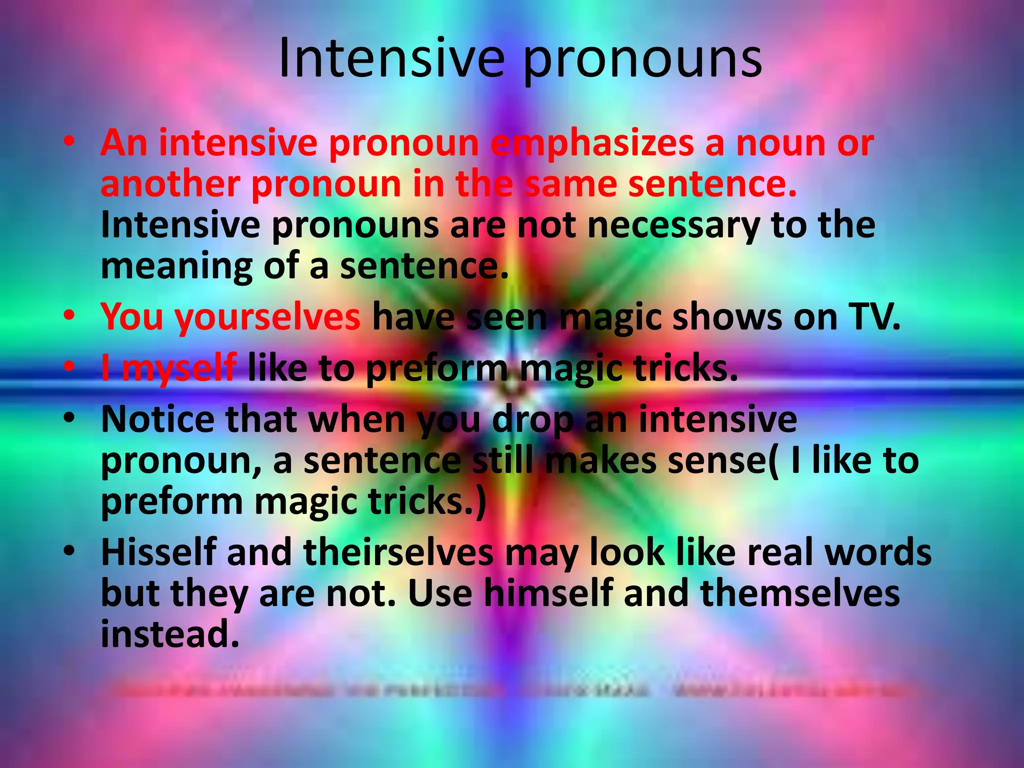 Reflexive and intensive pronouns | PPTX