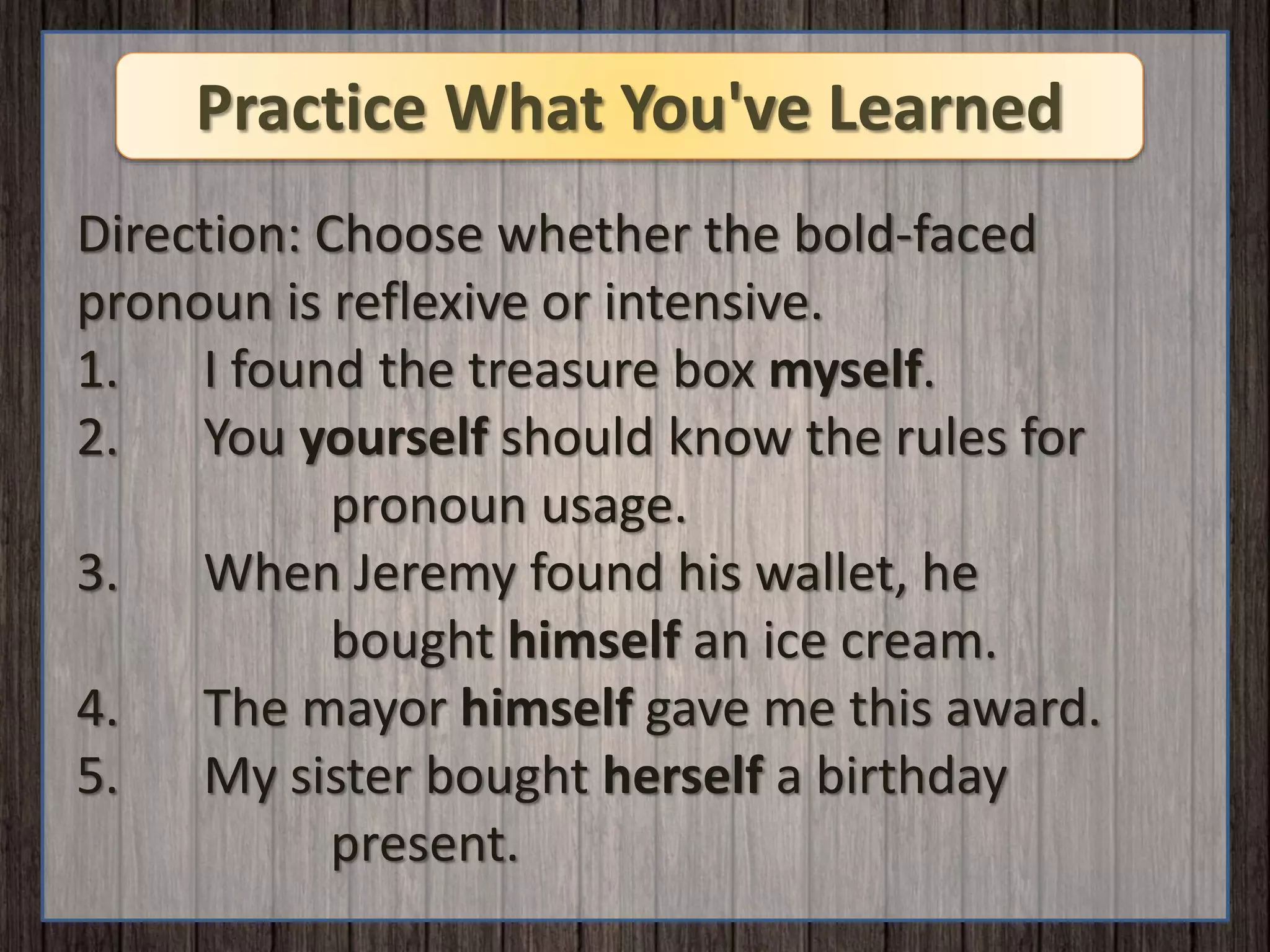 Reflexive and Intensive Pronouns | PPTX