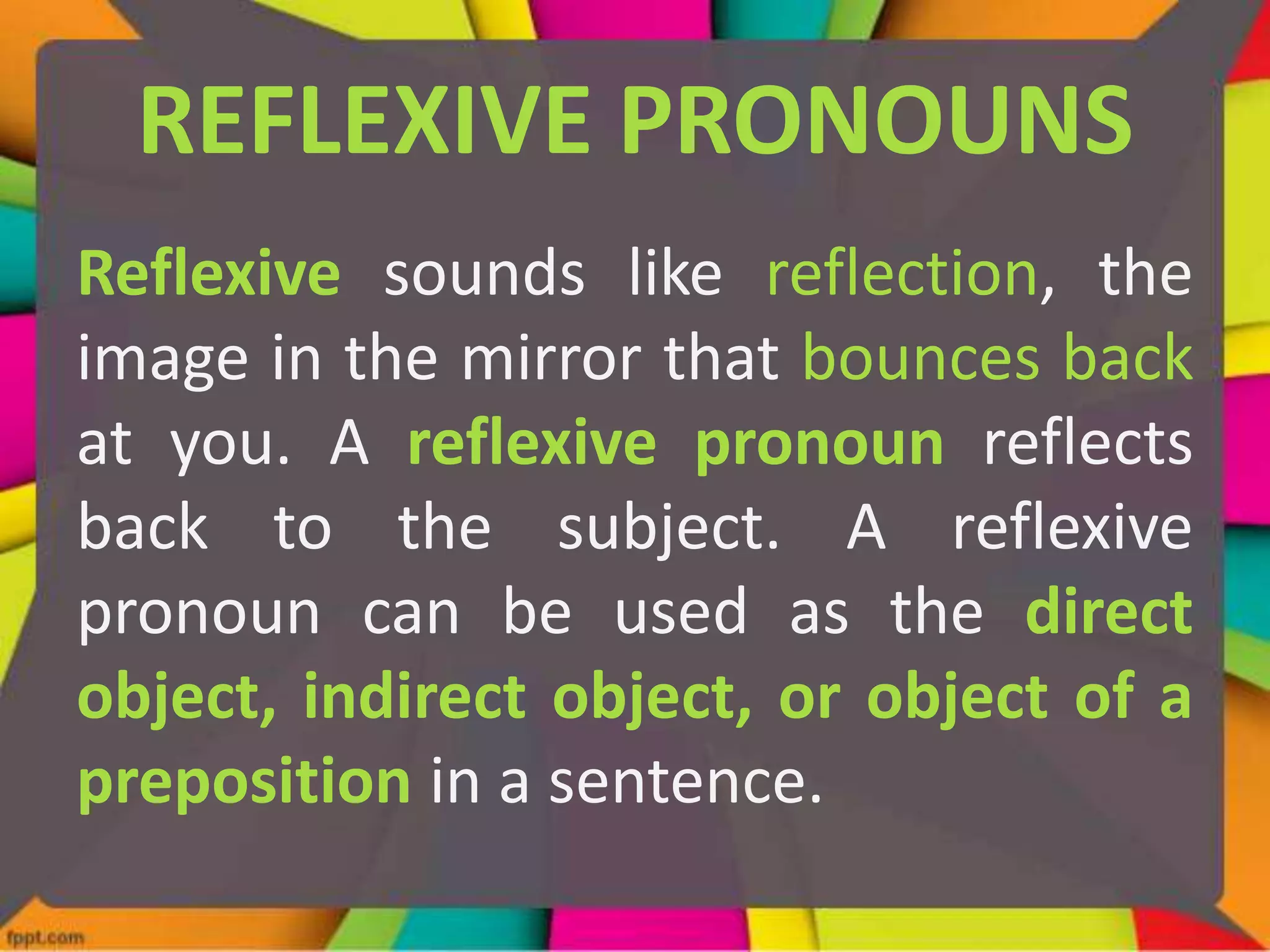 Reflexive and Intensive Pronouns | PPTX