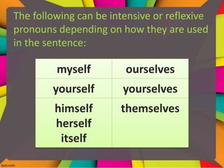 Reflexive and Intensive Pronouns | PPTX