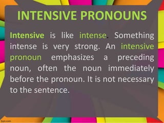 Reflexive and Intensive Pronouns | PPT