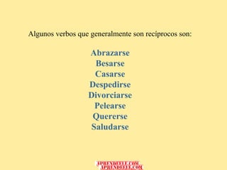 Reflexive and reciprocal verbs | PPT