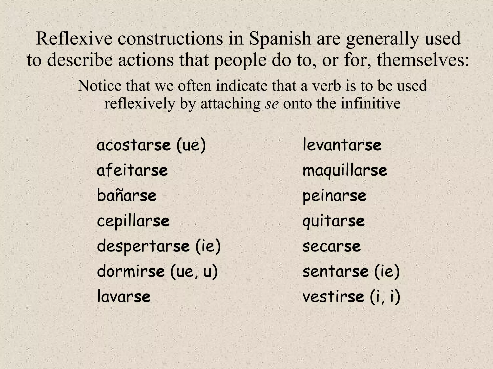 Reflexive constructions, pronouns and verbs | PPT