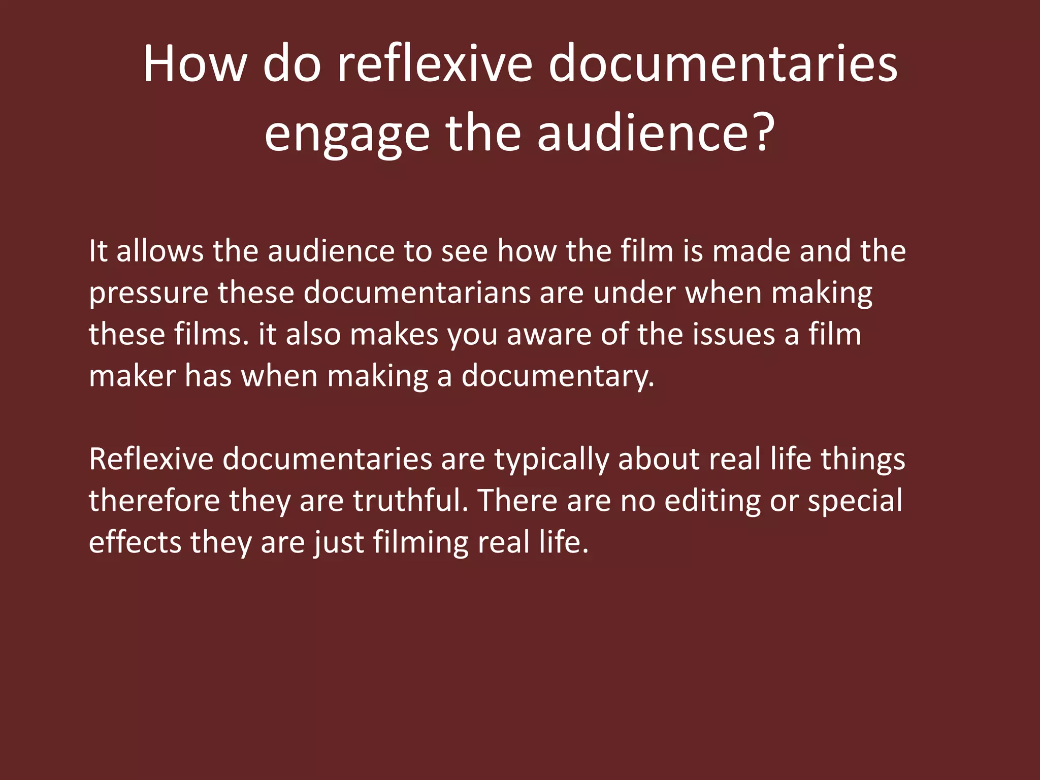 Reflexive documentaries | PPTX