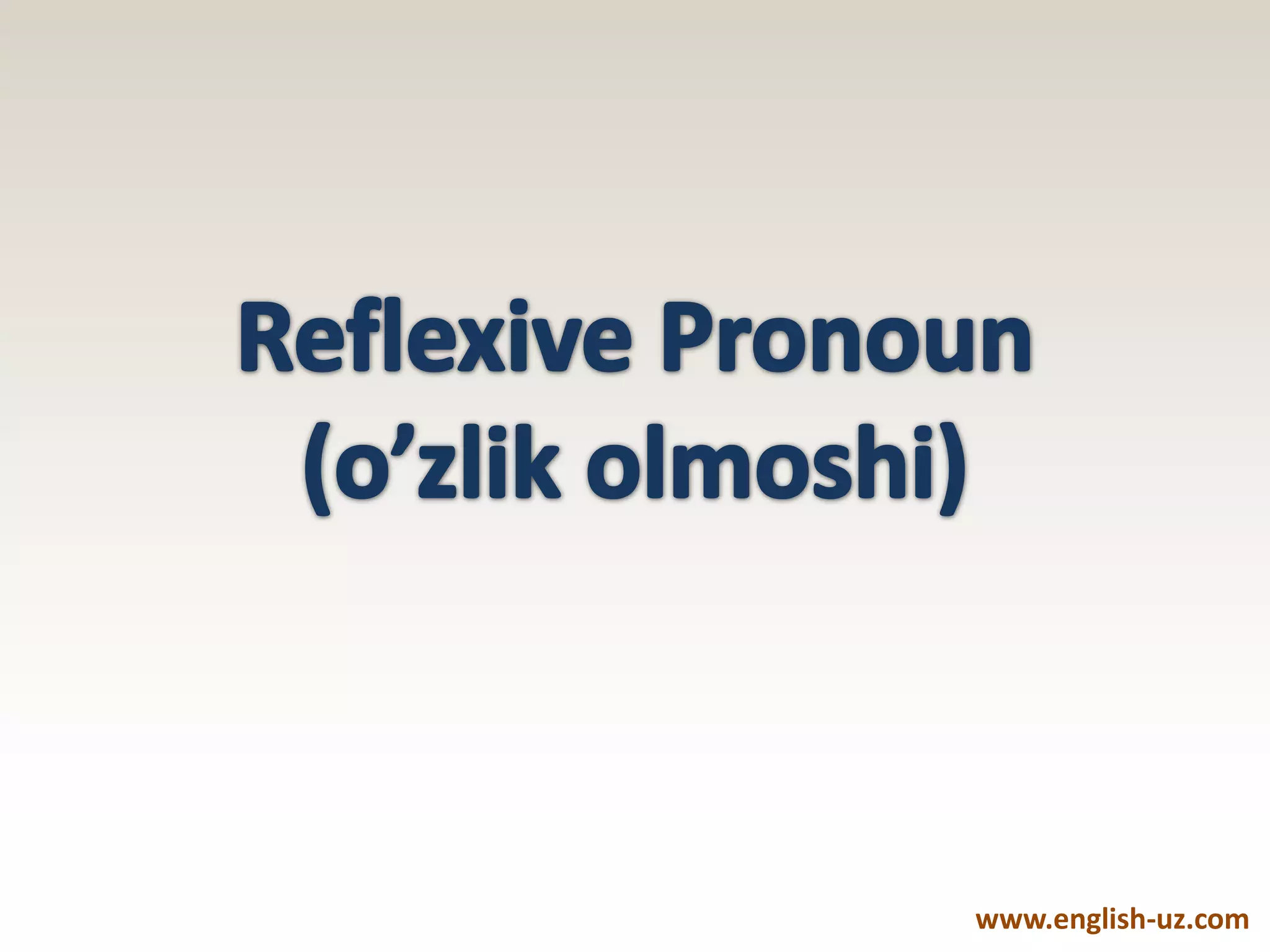 Reflexive pronoun | PPSX