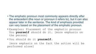 Reflexive pronoun explanation with example | PPTX