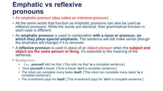 Reflexive pronoun explanation with example | PPTX