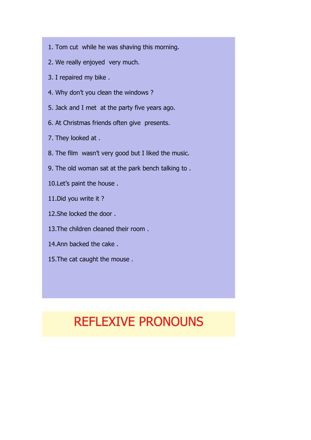 Reflexive pronouns | DOC