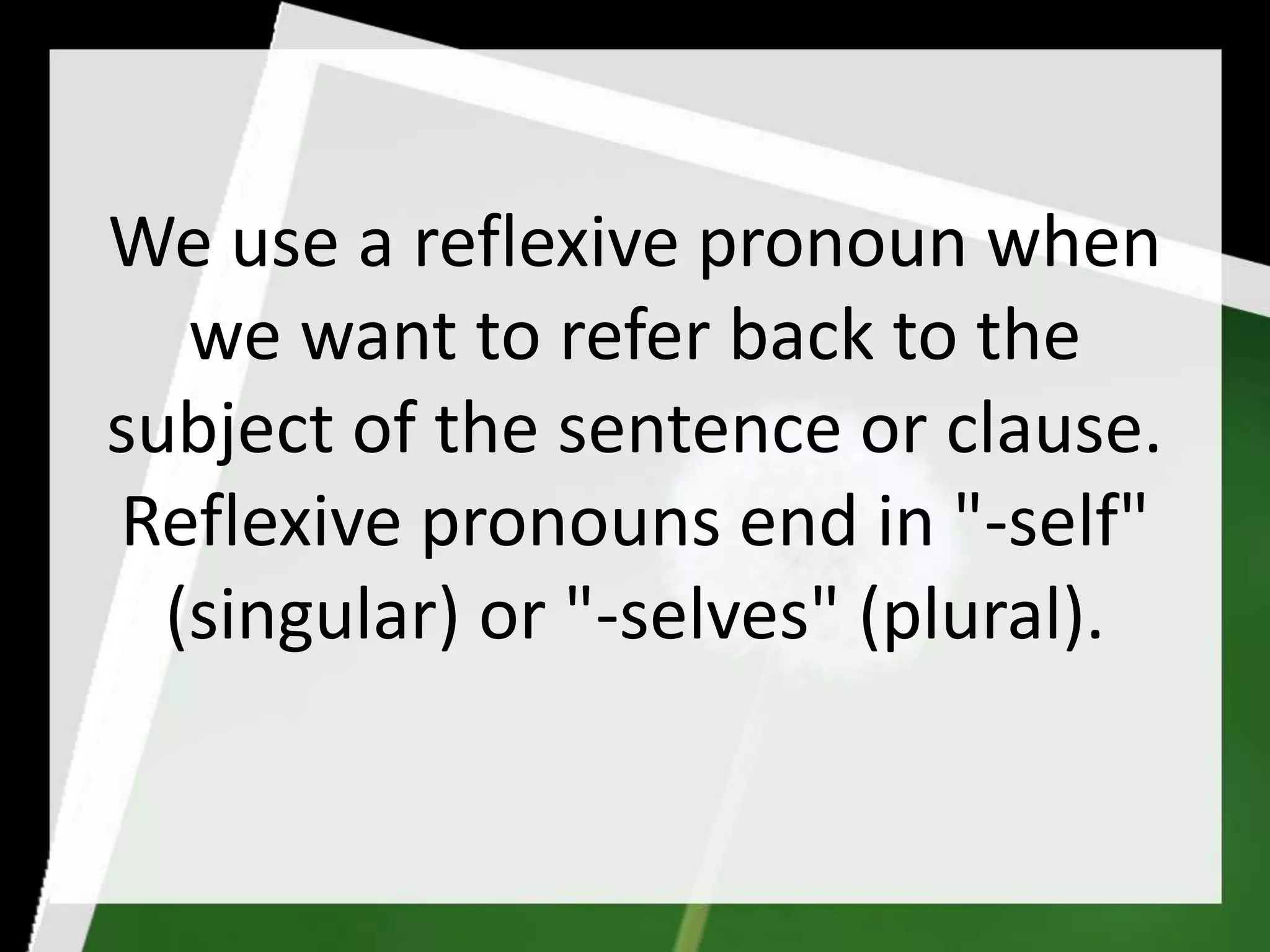 Reflexive pronouns | PPT
