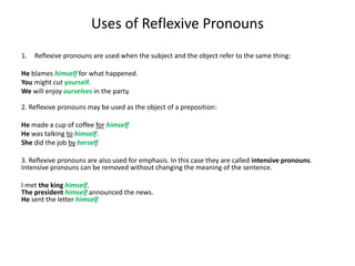 Reflexive Pronouns | PPTX