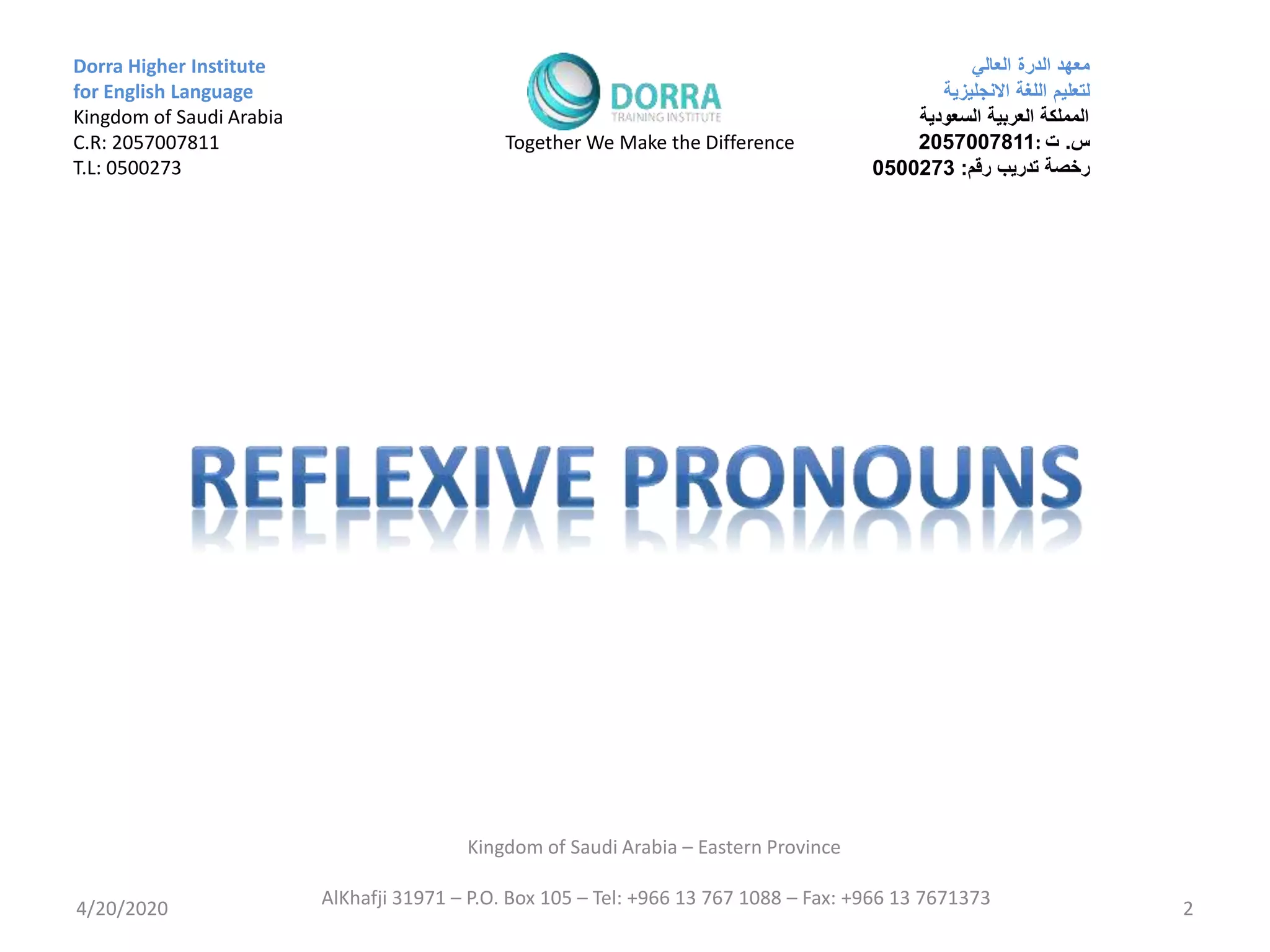 Reflexive pronouns | PPT