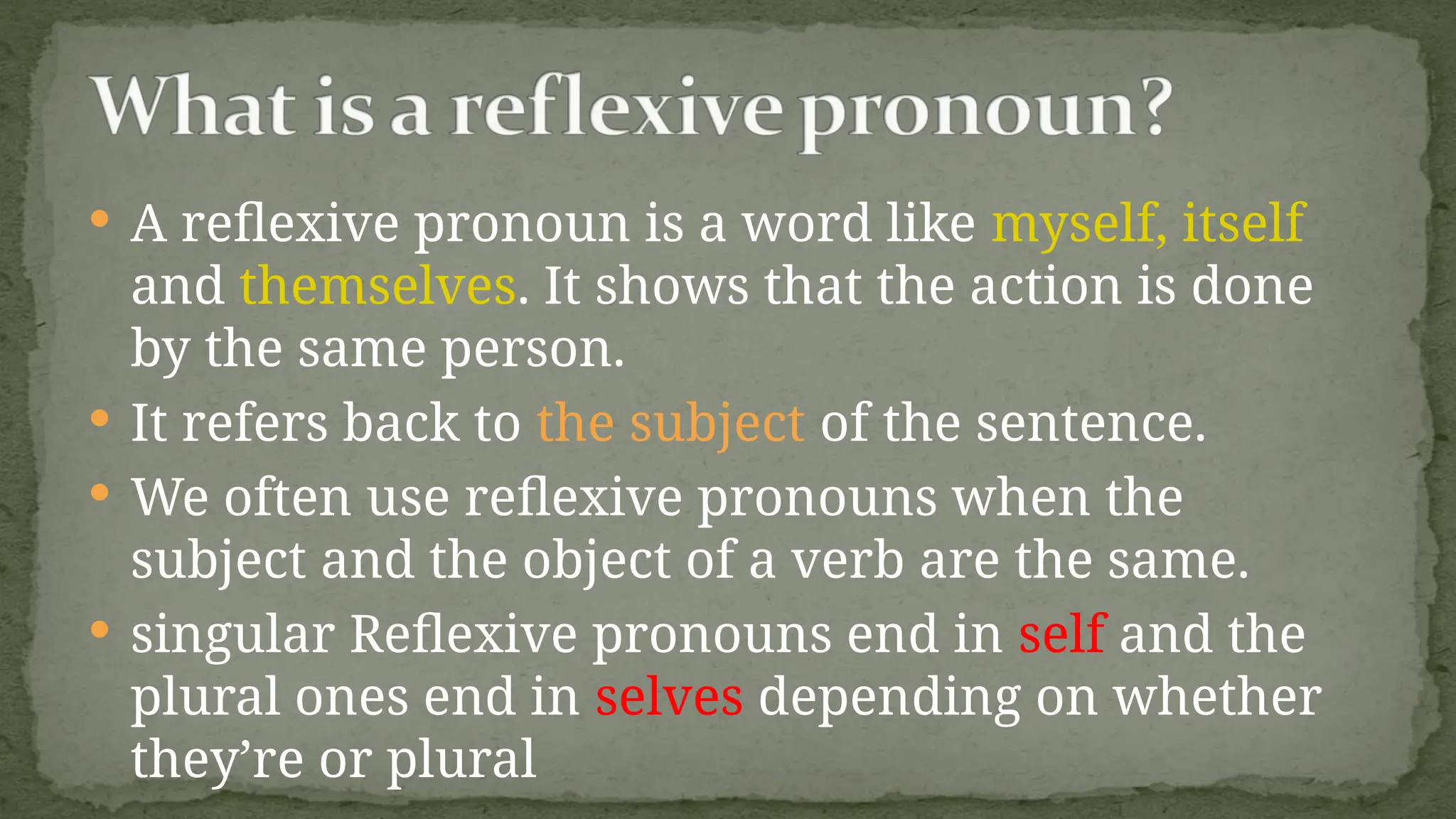 Reflexive pronouns PowerPoint Presentation | PPT