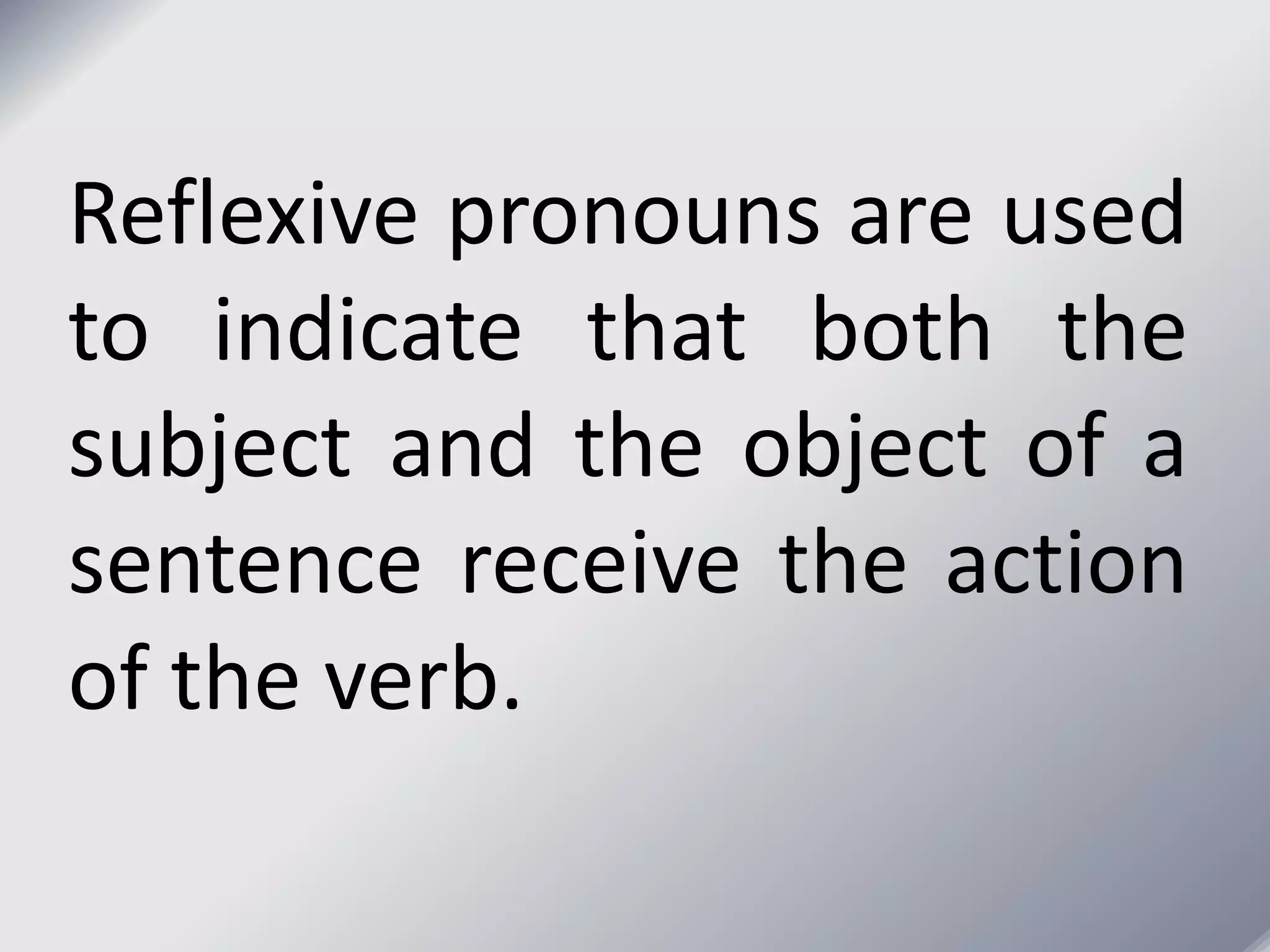 Reflexive Pronouns | PPTX