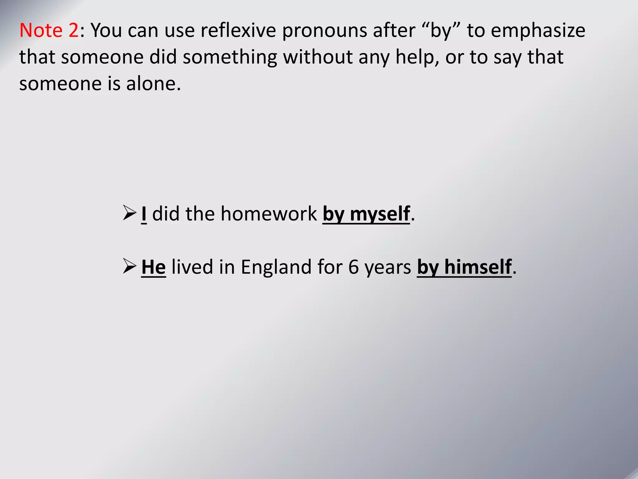 Reflexive Pronouns | PPTX