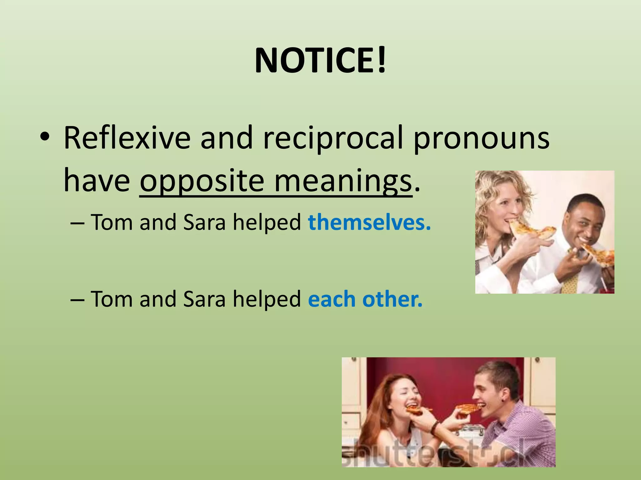 Reflexive and Reciprocal pronouns | PPT