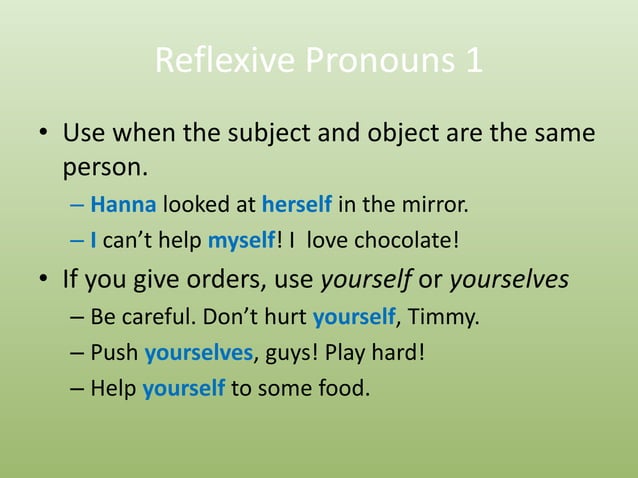 Reflexive and Reciprocal pronouns | PPT