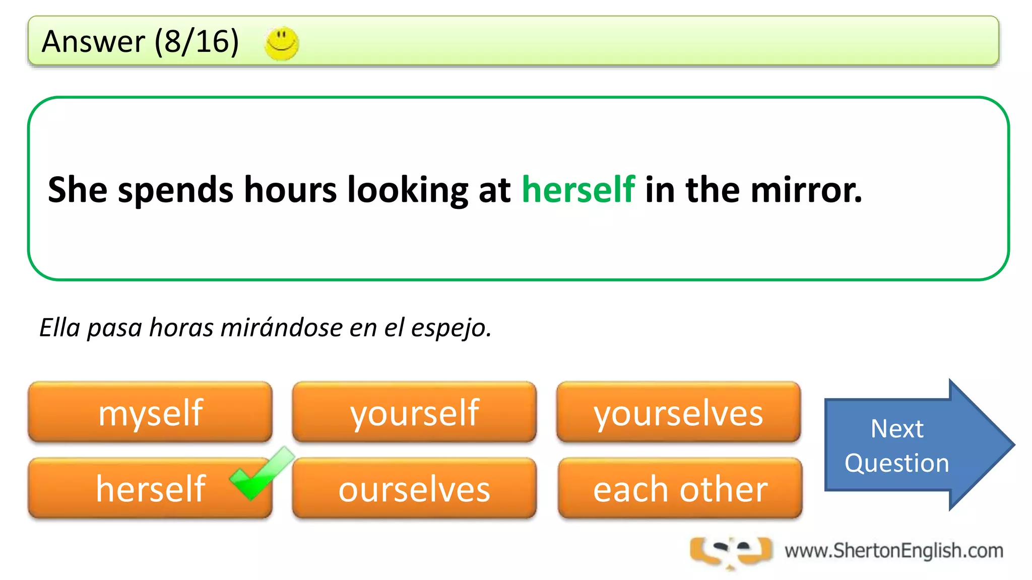 Gramática Inglesa - Test: Pronombres reflexivos y recíprocos del inglés ...