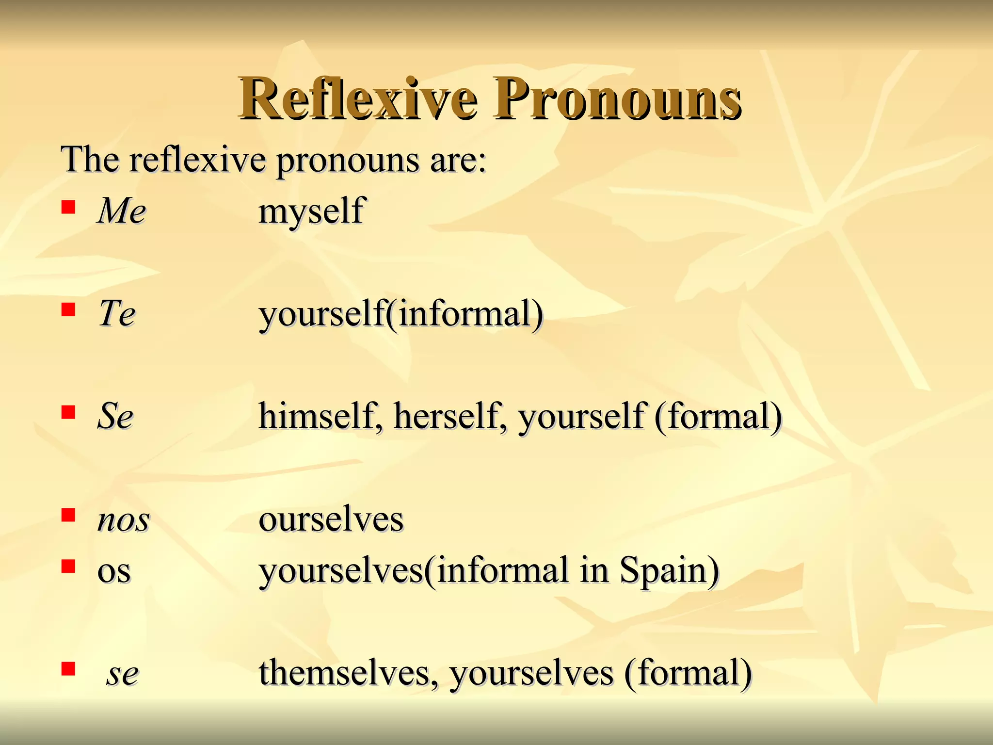 Reflexives | PPT