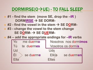 Reflexive stem changing verbs | PPTX