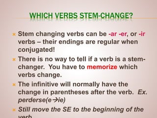 Reflexive stem changing verbs | PPTX