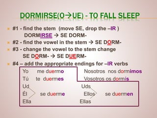 Reflexive stem changing verbs | PPTX