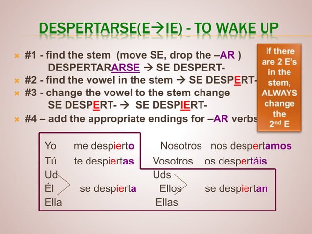 Reflexive stem changing verbs | PPTX