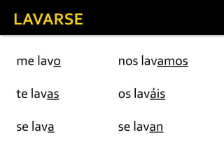 Lavarse Conjugation